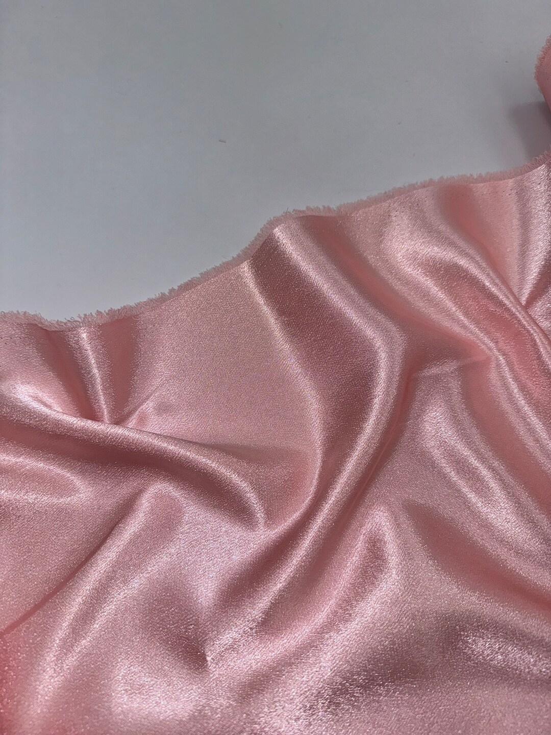 1 Mtr Shiny Peach Quality Crepe Back Satin Fabric,bridal,deco,dress..58 ...
