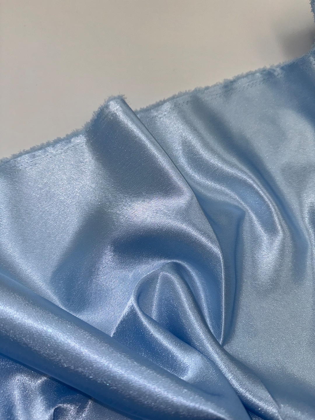 1 Mtr Shiny Sky Blue Quality Crepe Back Satin Fabric,bridal,deco,dress ...