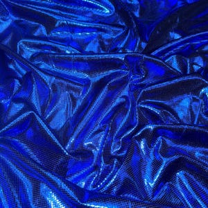 1 Mtr Shiny Royal Blue Checkered Lame Stretch Dress,costume Fabric..58 ...