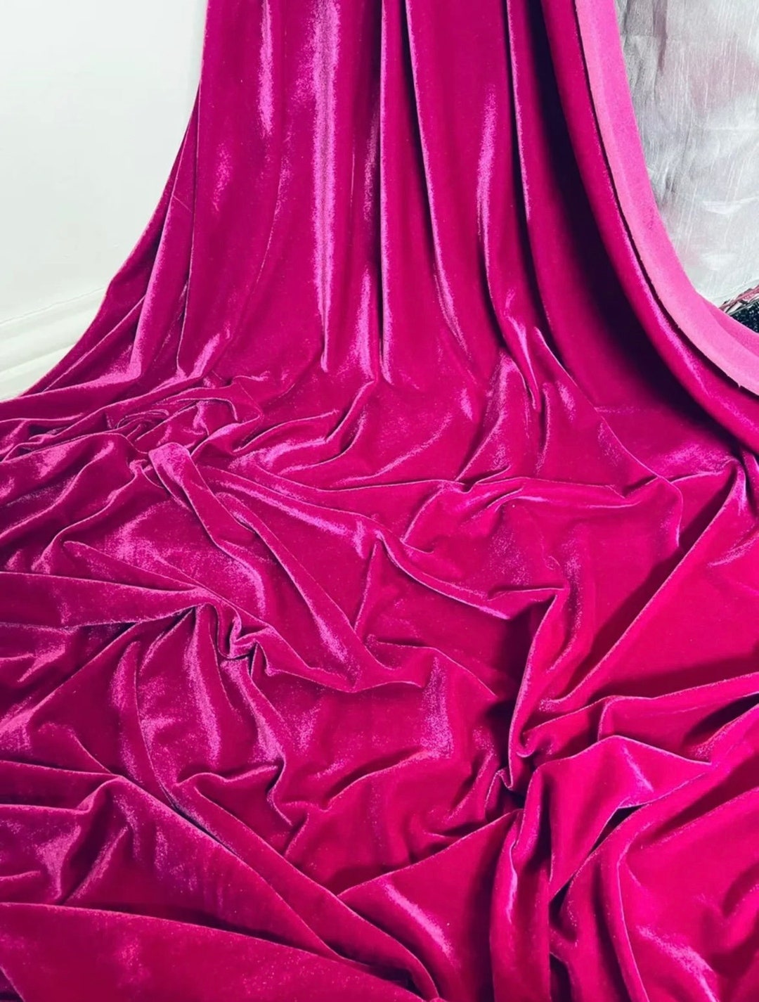 1 Mtr Luxury Hot Pink Velour Velvet Fabric..58" Wide - Etsy