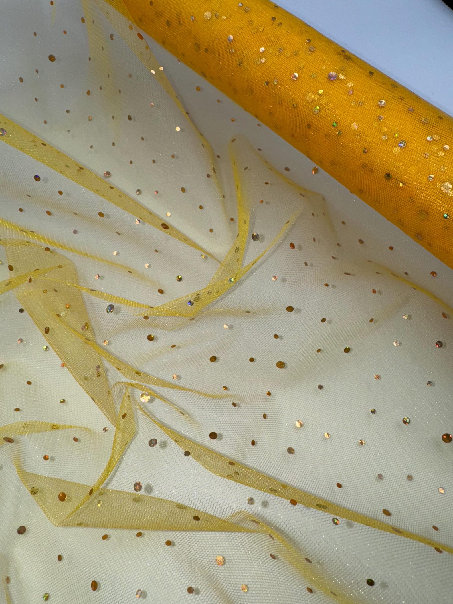 1 Mtr Bright Yellow Hologram Sequin Tulle Net Fabric..58” Wide - Etsy