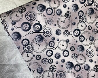 Clock Print Fabric | Etsy
