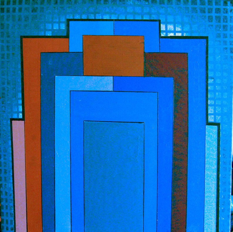 Custom Abstract art Deco Homage Minimalist Colourful Painting Acrylic ...