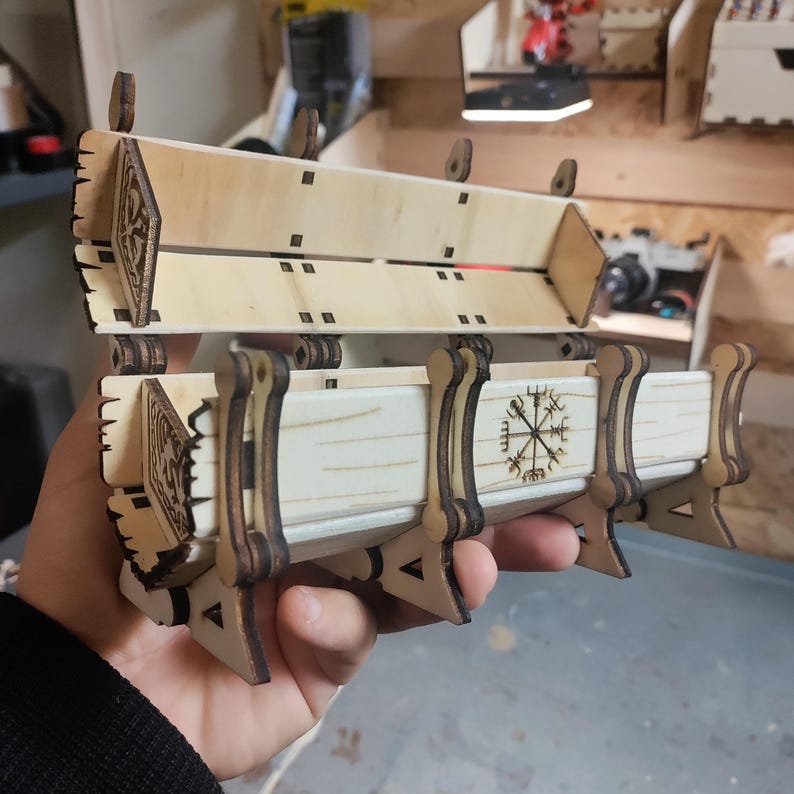 Viking Dice Box Laser Cut Files: SVG,DXF,LBRN2,AI | 3mm - 3,175mm - 4mm ...