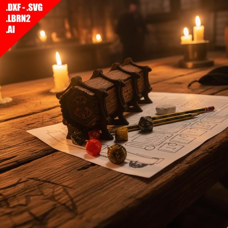 Viking Dice Box Laser Cut Files: SVG,DXF,LBRN2,AI | 3mm - 3,175mm - 4mm ...