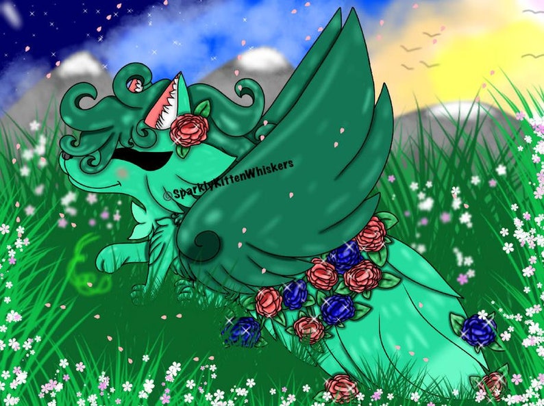 Flower Wolf Clipart, Clipart, Digital Download, Rose Clipart, Animal ...