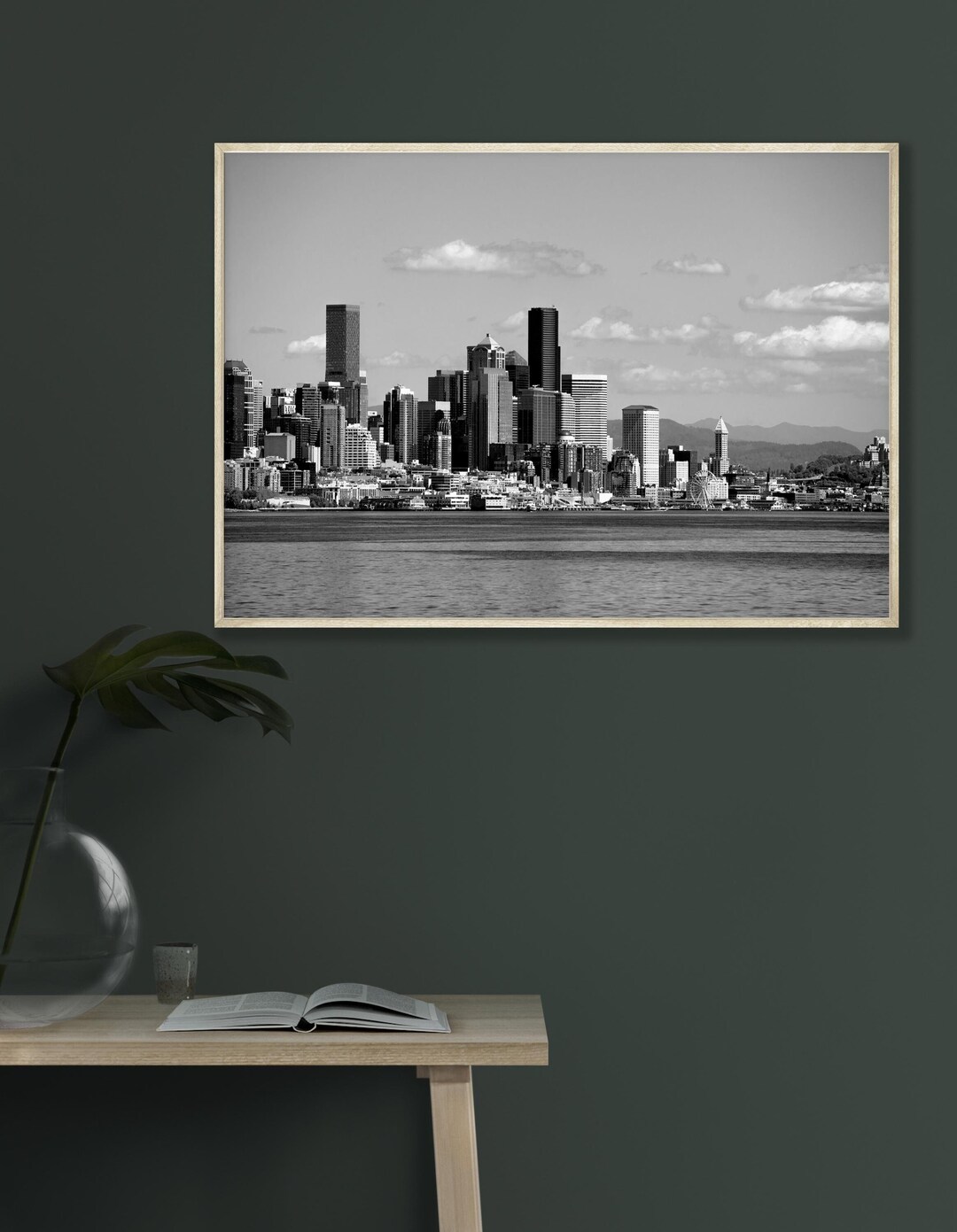 Seattle Skyline Black and White Seattle Photography Print Washington ...