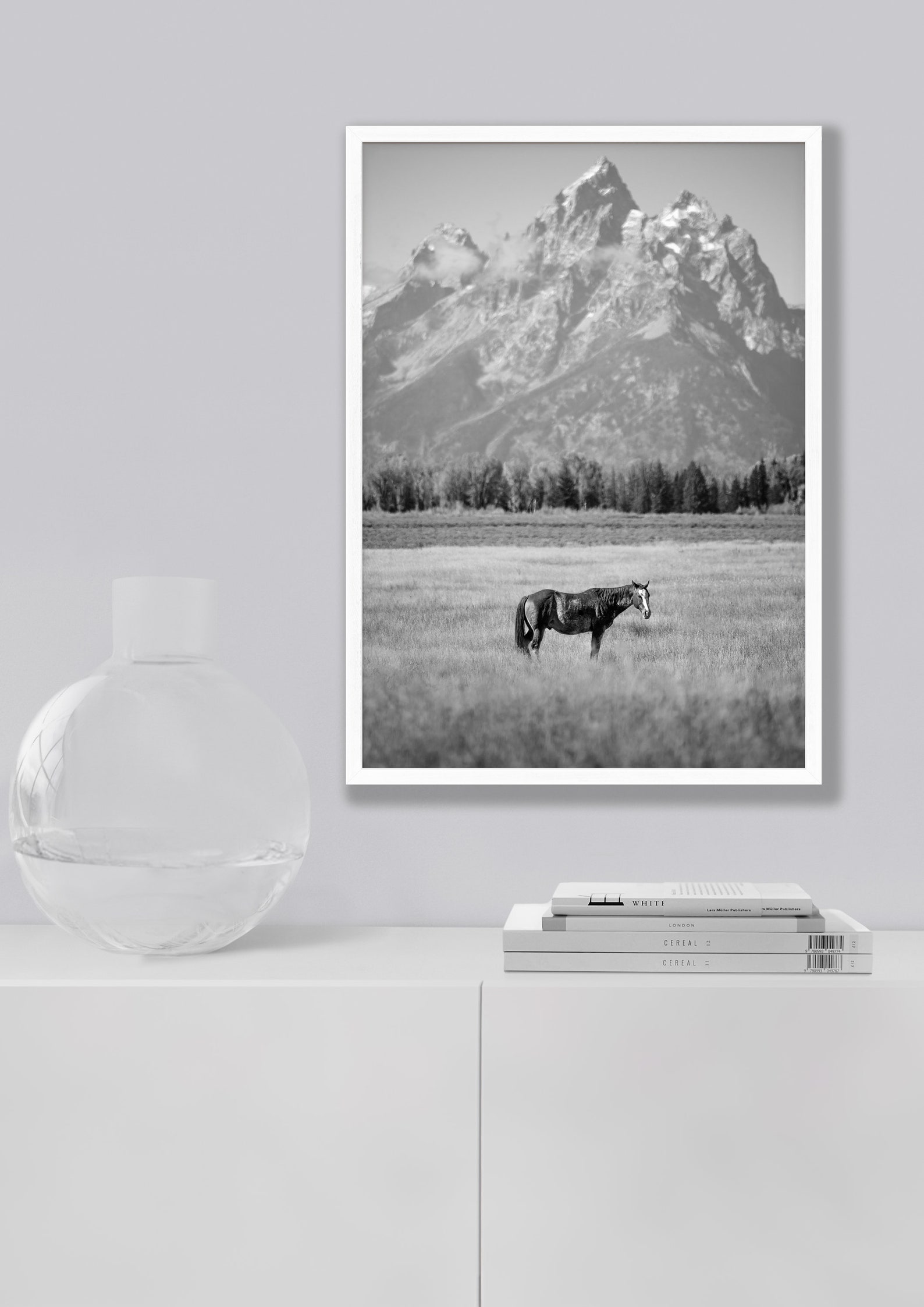 Fine Art Photography Print- Black and White Mountain Prints Grand Teton ...