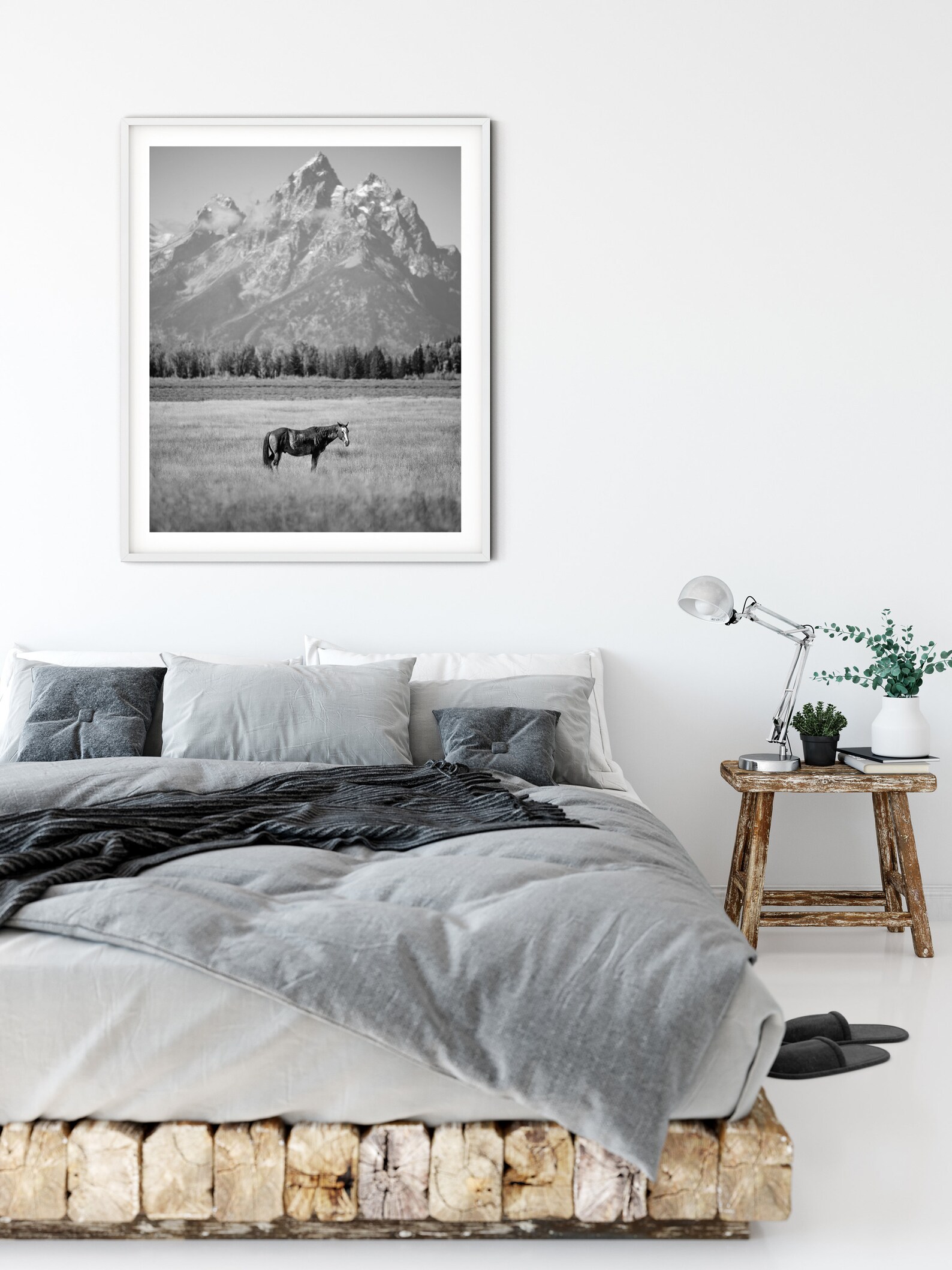 Fine Art Photography Print- Black and White Mountain Prints Grand Teton ...
