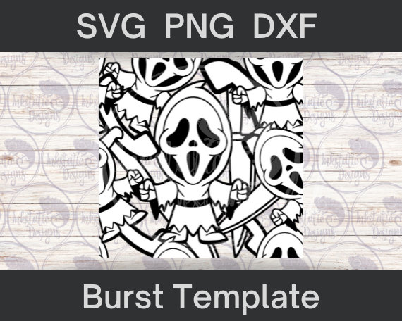 Scream Burst Template, DIY Burst Tumbler, Seamless Design, Horror ...