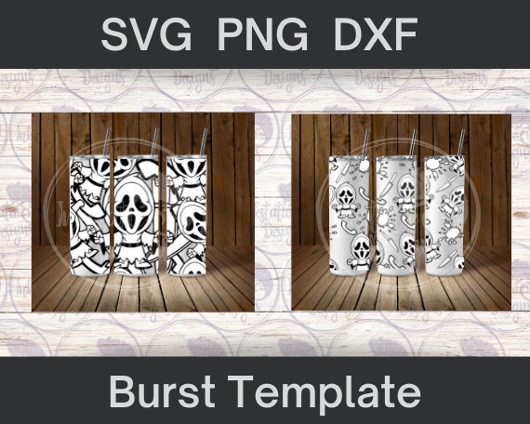 Scream Burst Template, DIY Burst Tumbler, Seamless Design, Horror ...
