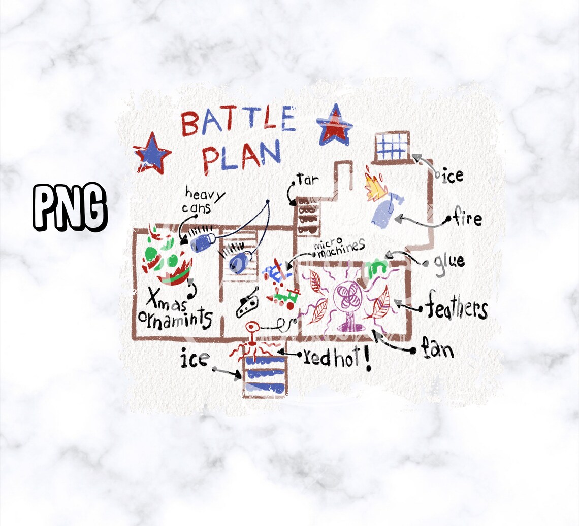 Home Alone Battle Plan PNG/ Hand Drawn Battle Plans / Kevin | Etsy
