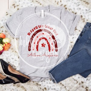 In April We Wear Red Png, Autism Acceptance Digital Download ...