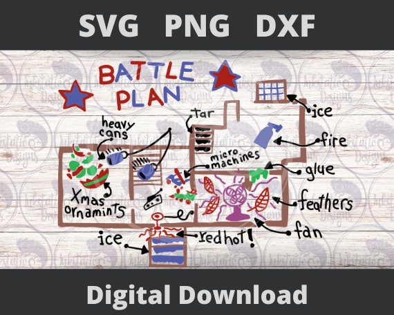 Home Alone Battle Plan SVG/ Hand Drawn Battle Plans / Kevin - Etsy