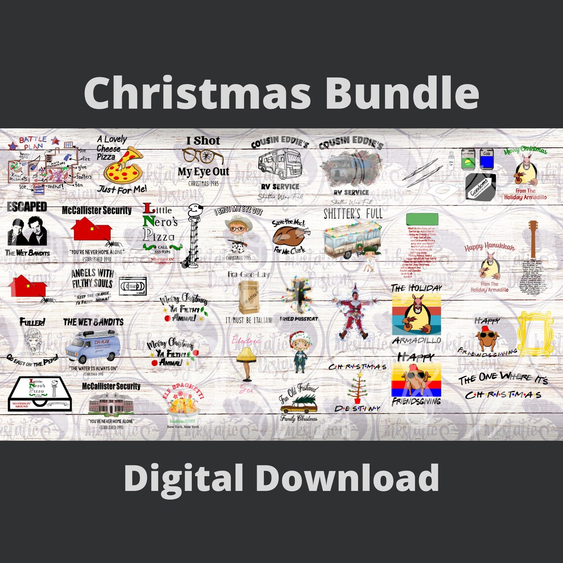 Ultimate Christmas Movie Bundle Instant Download, Holiday Sublimation ...