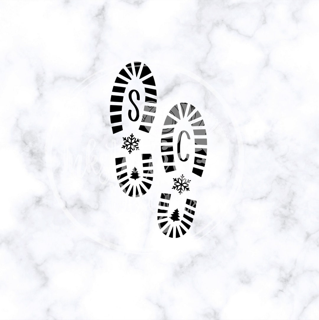 Santa Bootprints Stencil SVG / Old St Nick / Santa Boot Print Instant ...