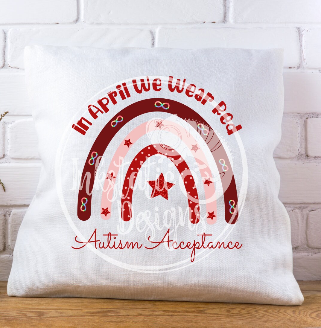 Autism Acceptance Rainbow Png, in April We Wear Red Digital Download ...