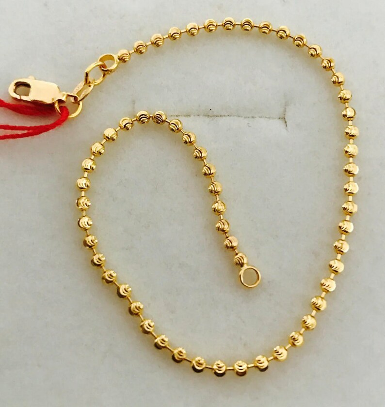 22k Laser Beads Beady Bracelet 916 Yellow Gold - Etsy