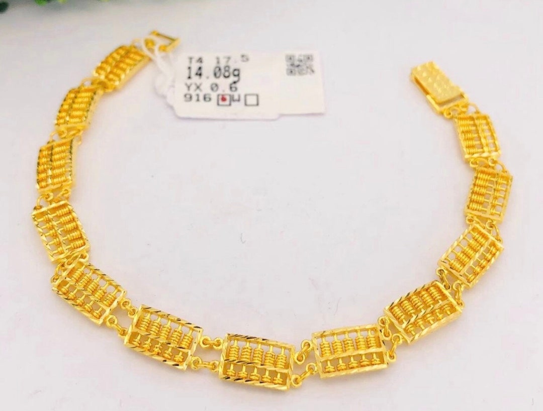 Solid 22k Gold Abacus Bracelet 916 Gold - Etsy