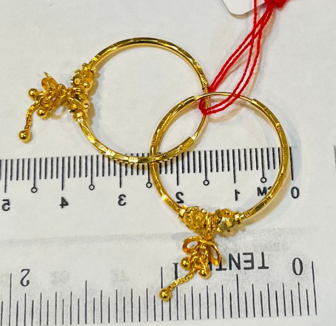 916 Gold 22k Dangling Jimiki Styles Bali Rajkot Earrings - Etsy