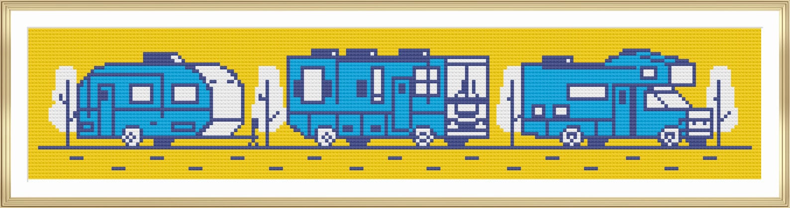 RV Family Cross Stitch Pattern, Campers Cross Stitch Pattern, Caravan ...