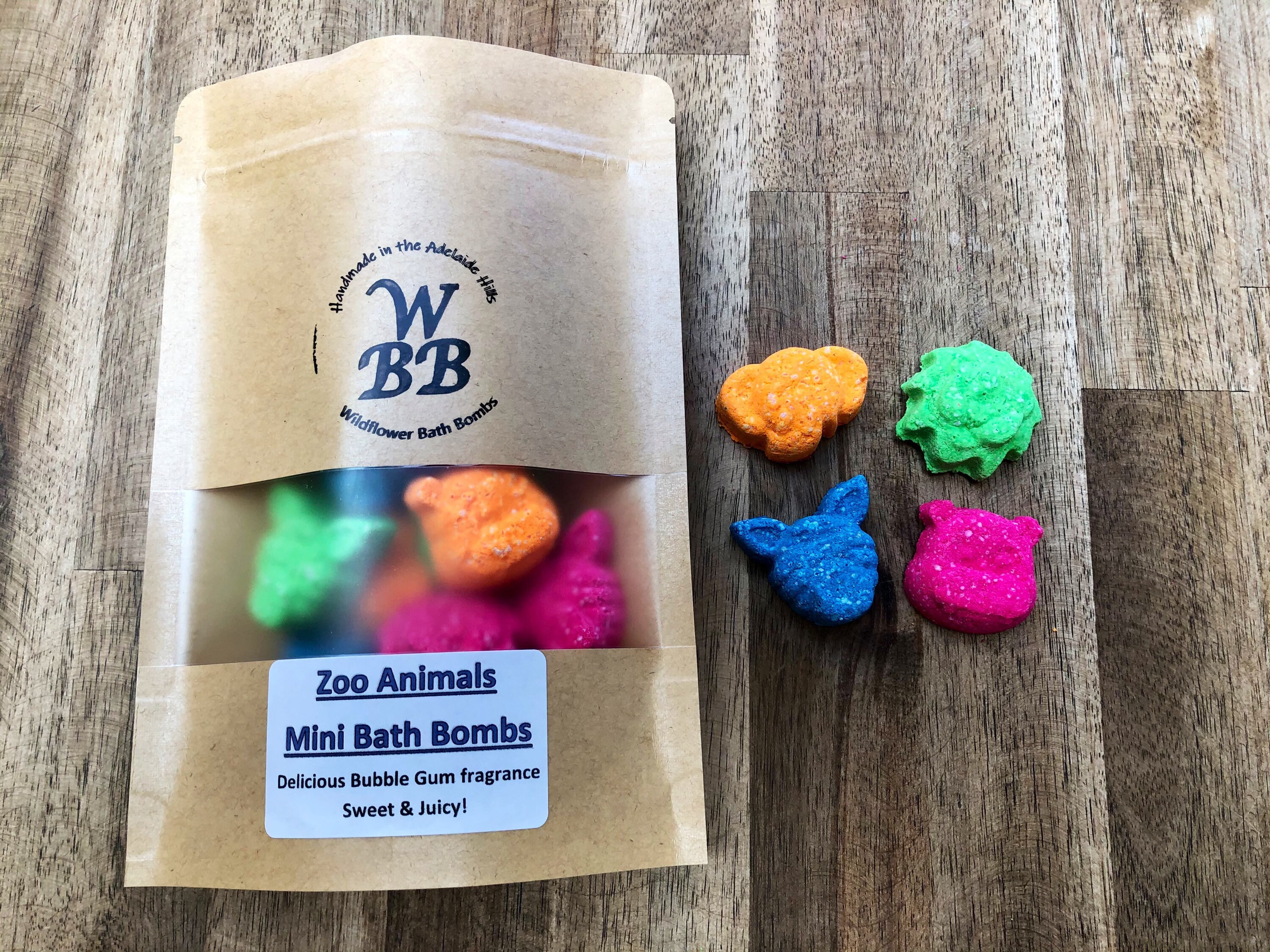 Zoo Animals Mini Bath Bombs Bubble Gum Fragrance Handmade - Etsy Australia
