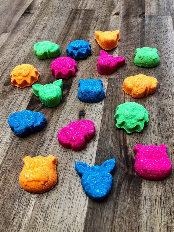 Zoo Animals Mini Bath Bombs Bubble Gum Fragrance Handmade | Etsy