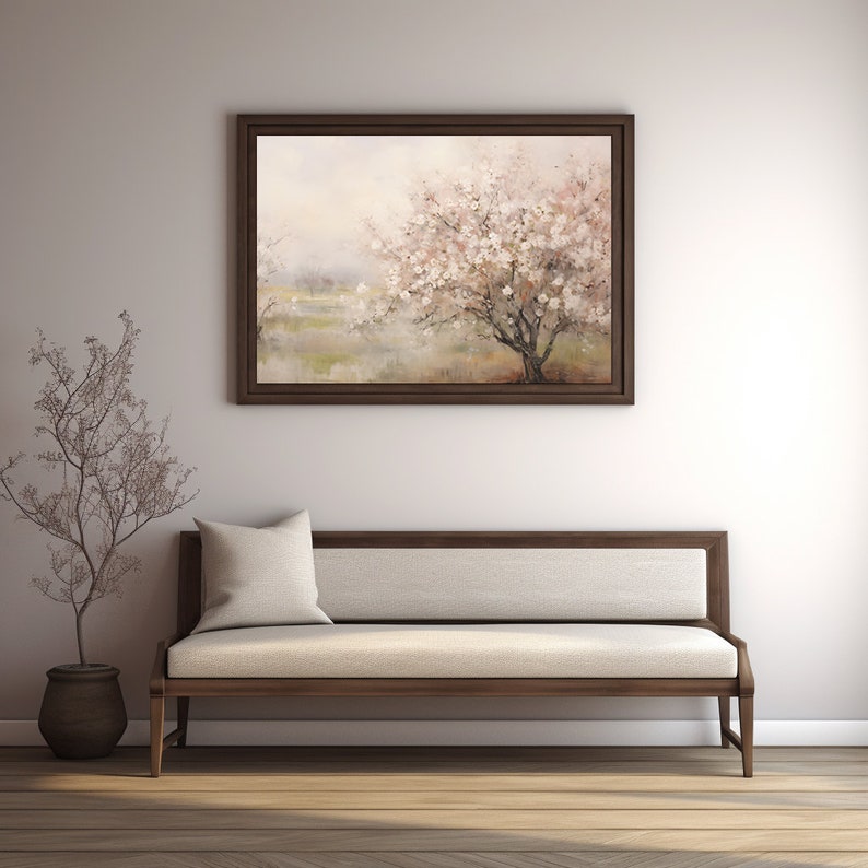 Orchard Art, Spring Easter Art, Printable Vintage Oil Painting ...
