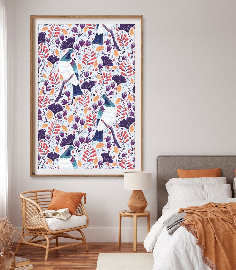 Kereru Art Print 5 Colourways Large Art Print Floral - Etsy