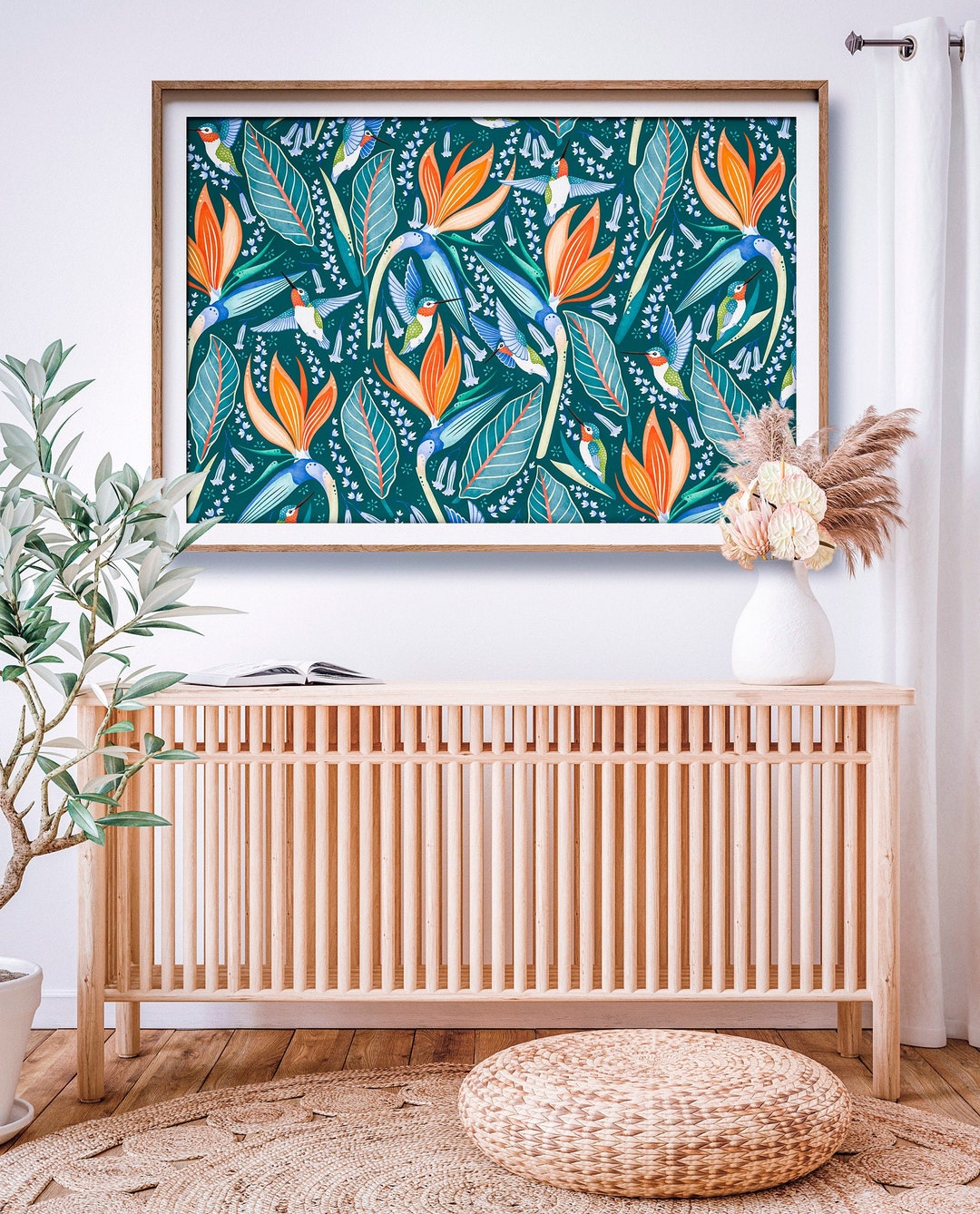 Hummingbirds Print, 4 Colorways, Colourful Art, Home Decor, Bird of ...