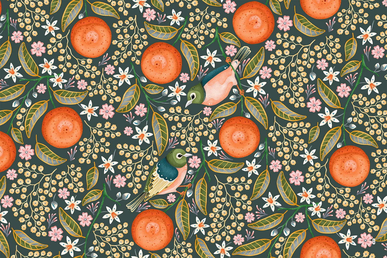 Waxeyes Art Print 4 Colorways Fruit Pattern Botanical Print - Etsy
