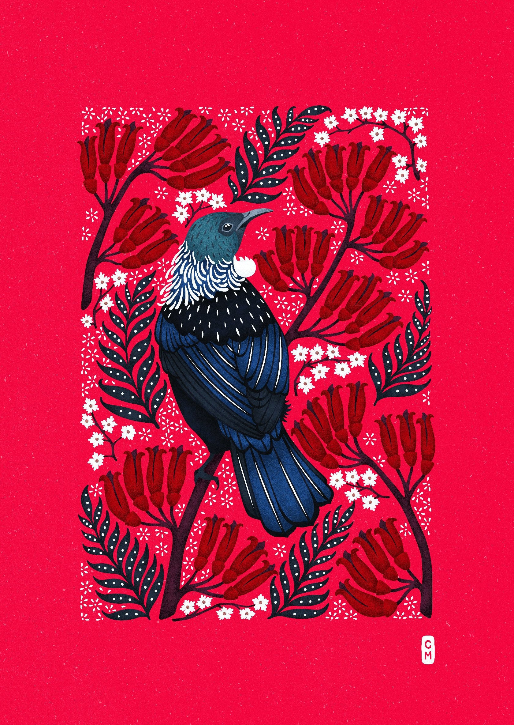 Tui Art Print Arte de Nueva Zelanda Diseño Floral Impresión | Etsy