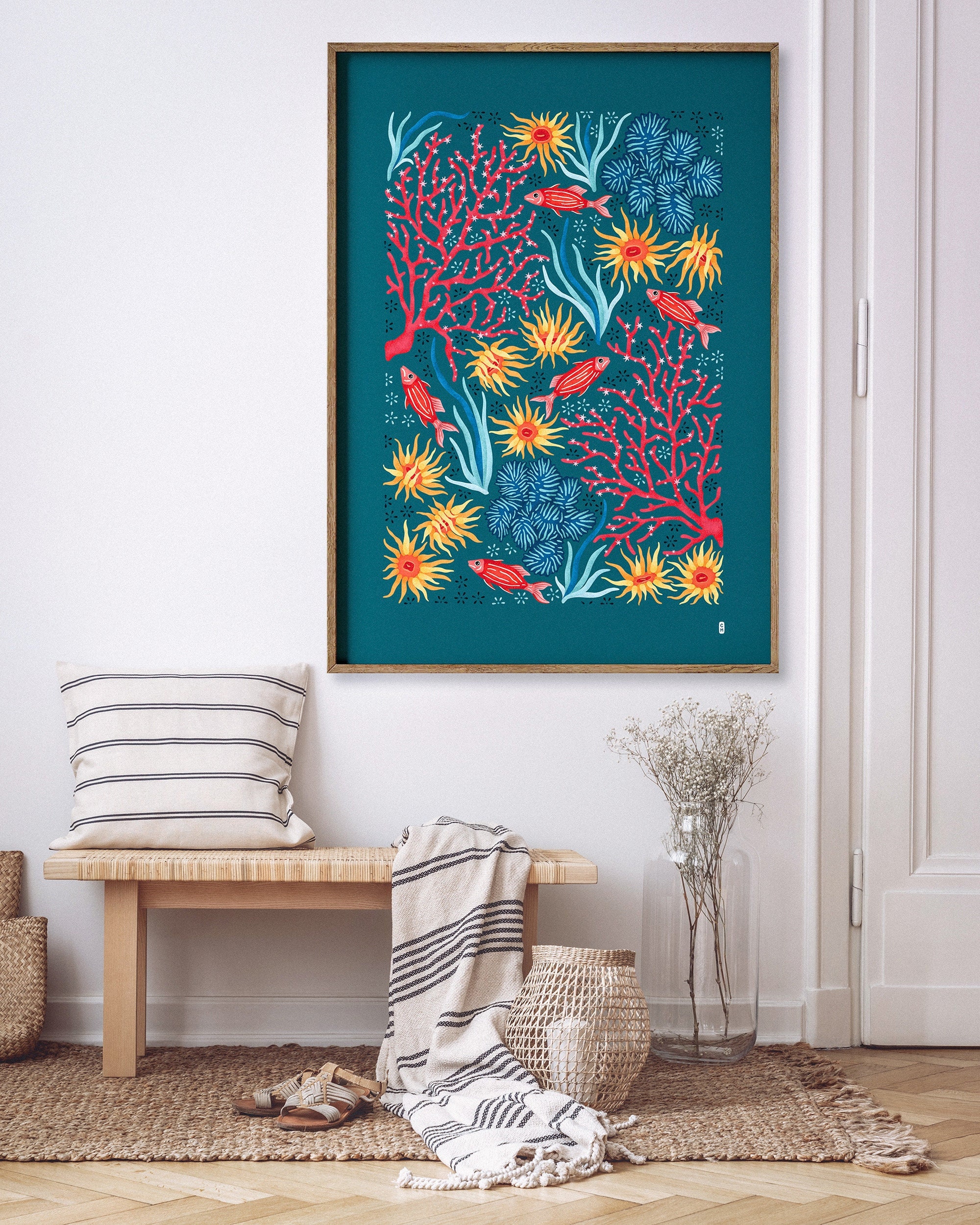 Coral Reef Large Colourful Art Print Ocean Life Illustration - Etsy