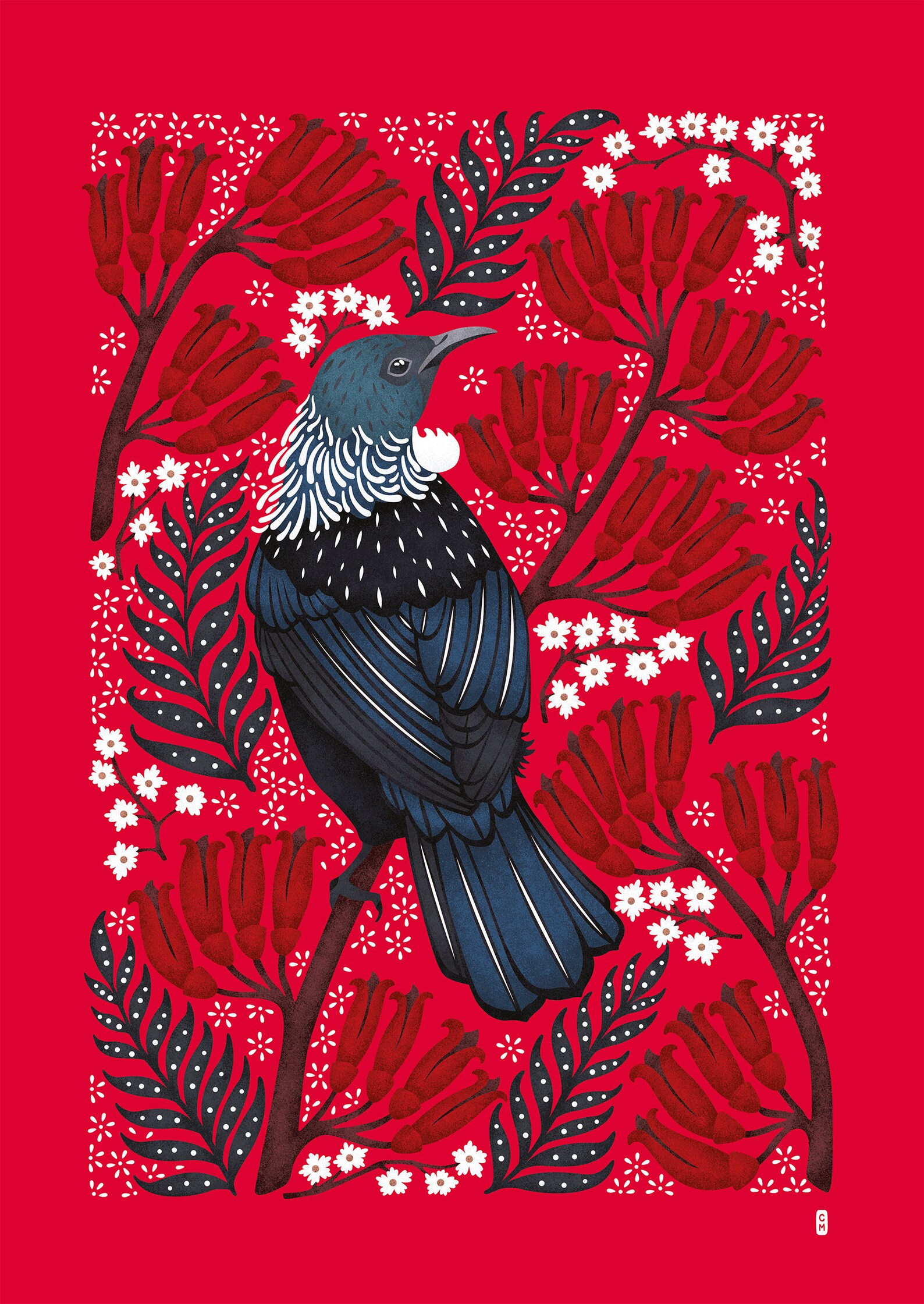 Tui Art Print New Zealand Art Floral Design Large Art - Etsy