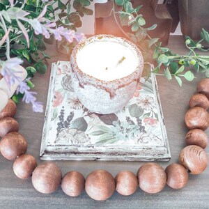 Wooden Candle Riser With Pink Floral Print - Etsy