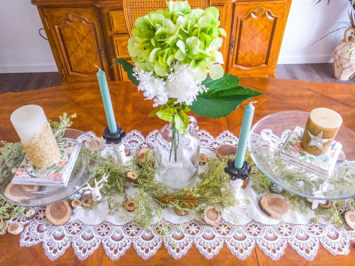 Wooden Candle Riser With Pink Floral Print - Etsy