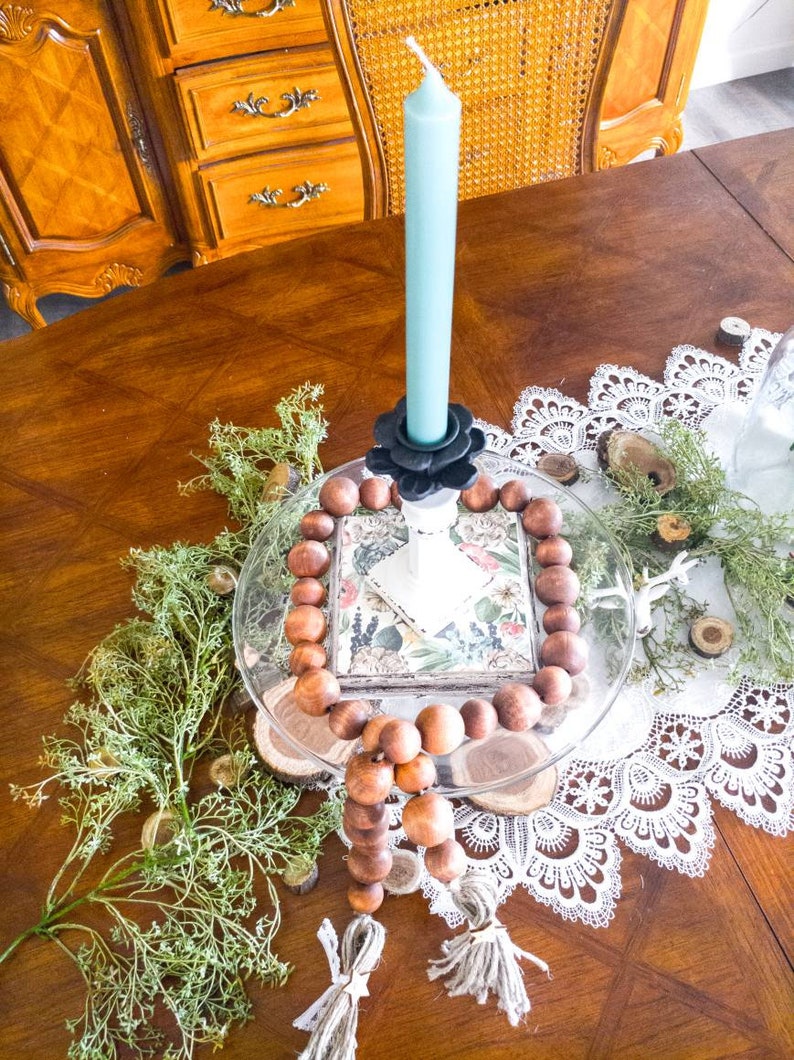 Wooden Candle Riser With Pink Floral Print - Etsy