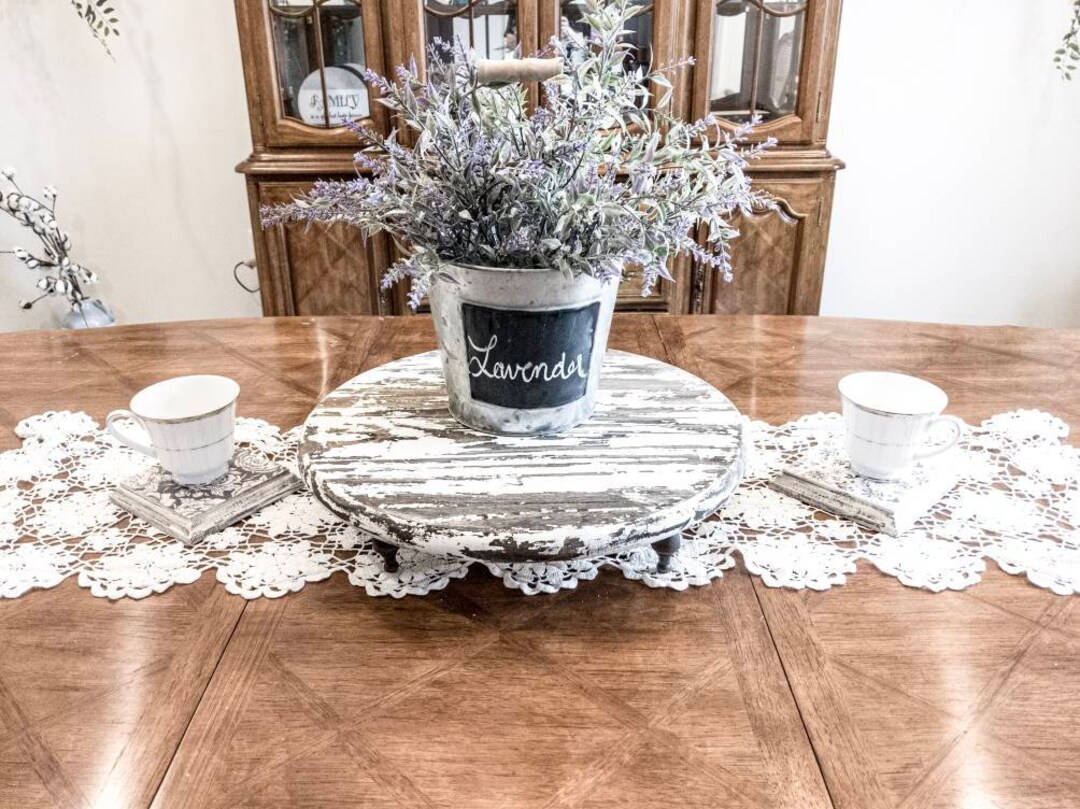 Chippy and Distressed Round Riser for Kitchen, Farmhouse Riser for ...