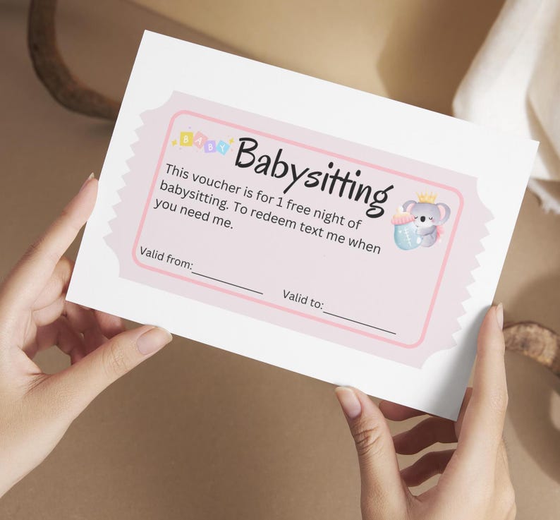 New Baby Card | Congratulations on Your New Baby | Babysitting Voucher ...