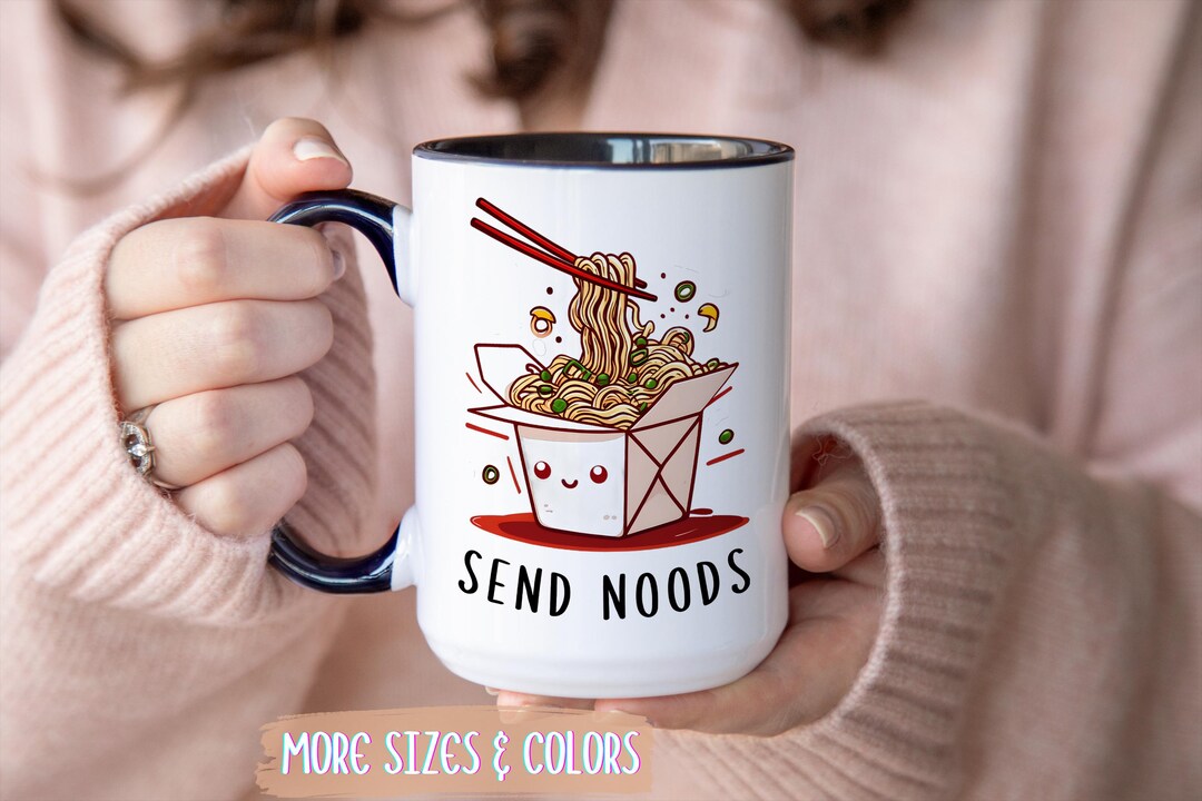 Kawaii Ramen Coffee Mug | Send Noobs Gift | Ceramic Mug 11oz 15oz ...