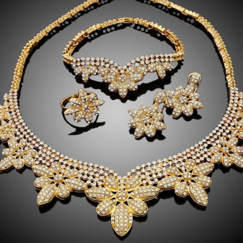African Gold Jewelry Set - Etsy