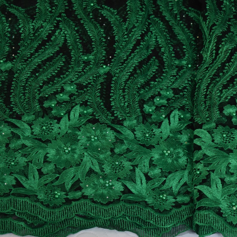 Green Lace Fabric - Etsy