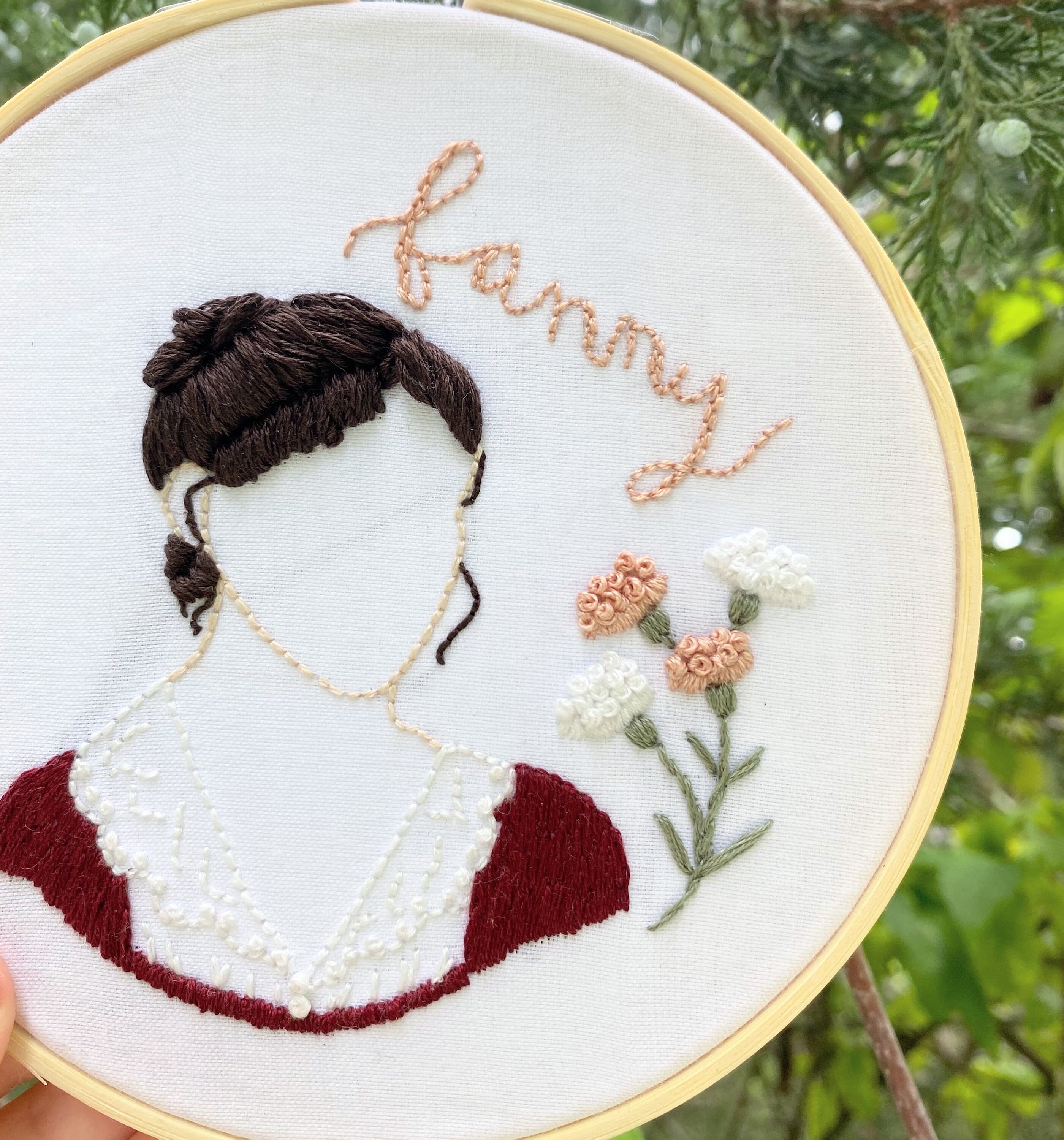 Fanny Price DIY Embroidery Pattern Jane Austen Design Floral Carnations ...