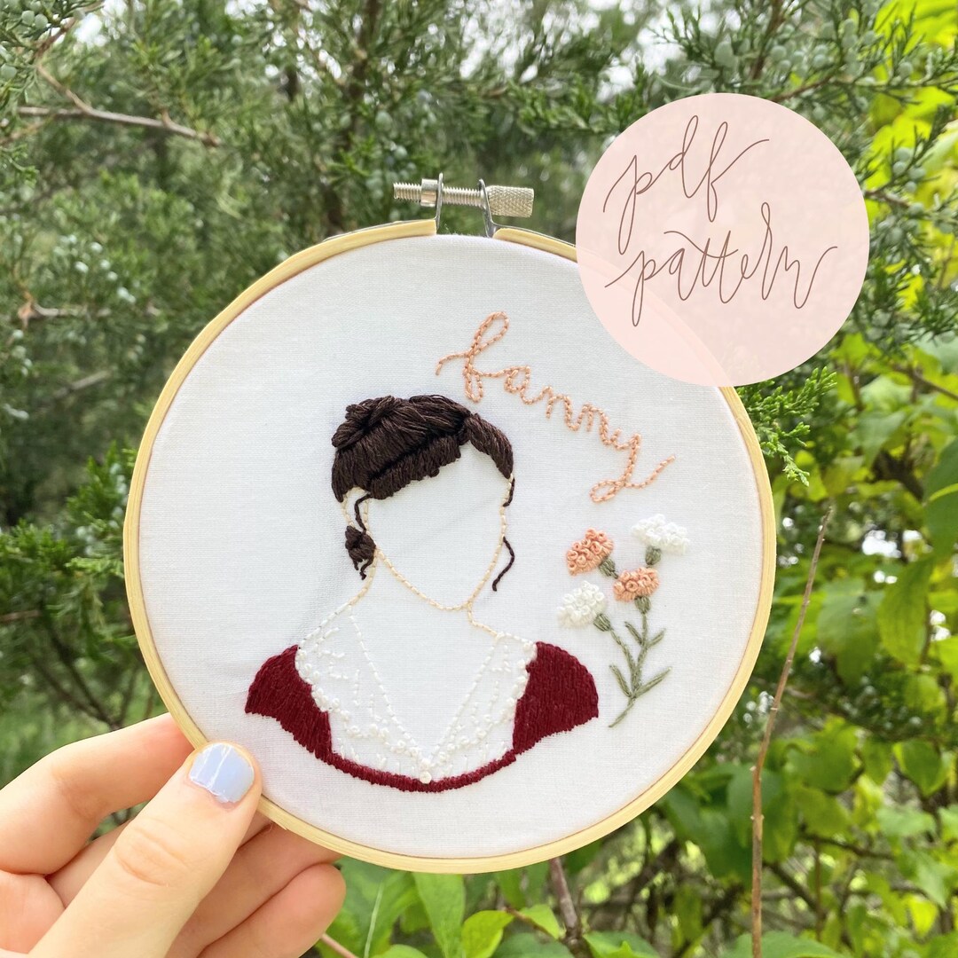 Fanny Price DIY Embroidery Pattern Jane Austen Design Floral Carnations ...