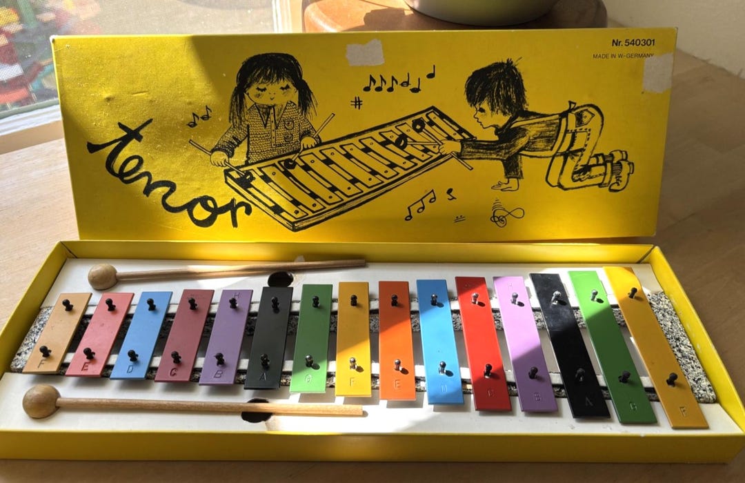 Vintage Merlin "tenor" Color Toy Xylophone Made in West Germany W/ Box ...