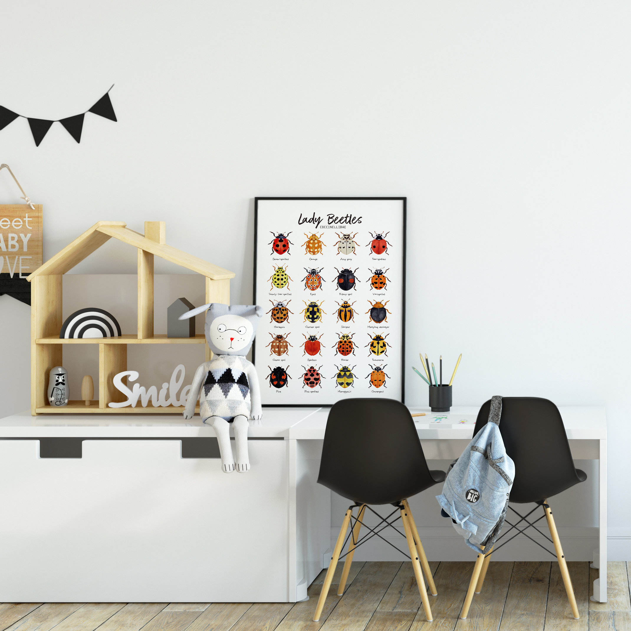 Lady Beetles Art Print | Ladybugs, Ladybirds | Living Room Wall Décor ...
