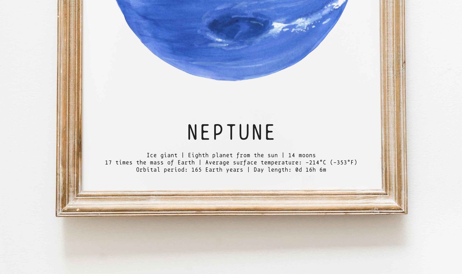 Planet Neptune Art Print Solar System Prints Homeschool | Etsy