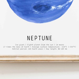 Planet Neptune Art Print | Solar System Prints | Homeschool Educational ...