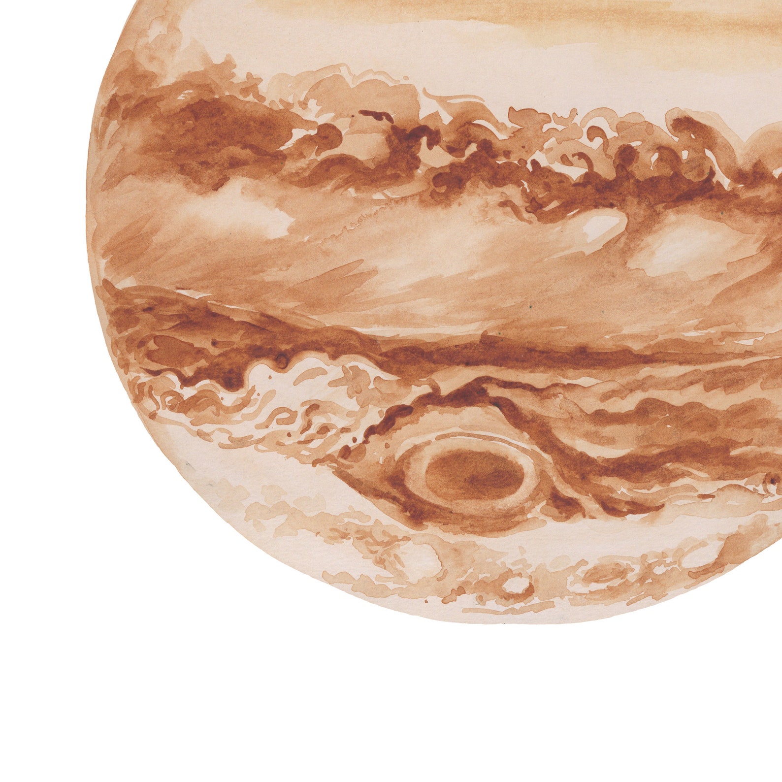 Planet Jupiter Watercolor Art Print Solar System Prints | Etsy