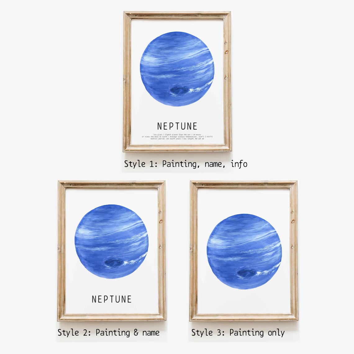 Planet Neptune Art Print Solar System Prints Homeschool | Etsy
